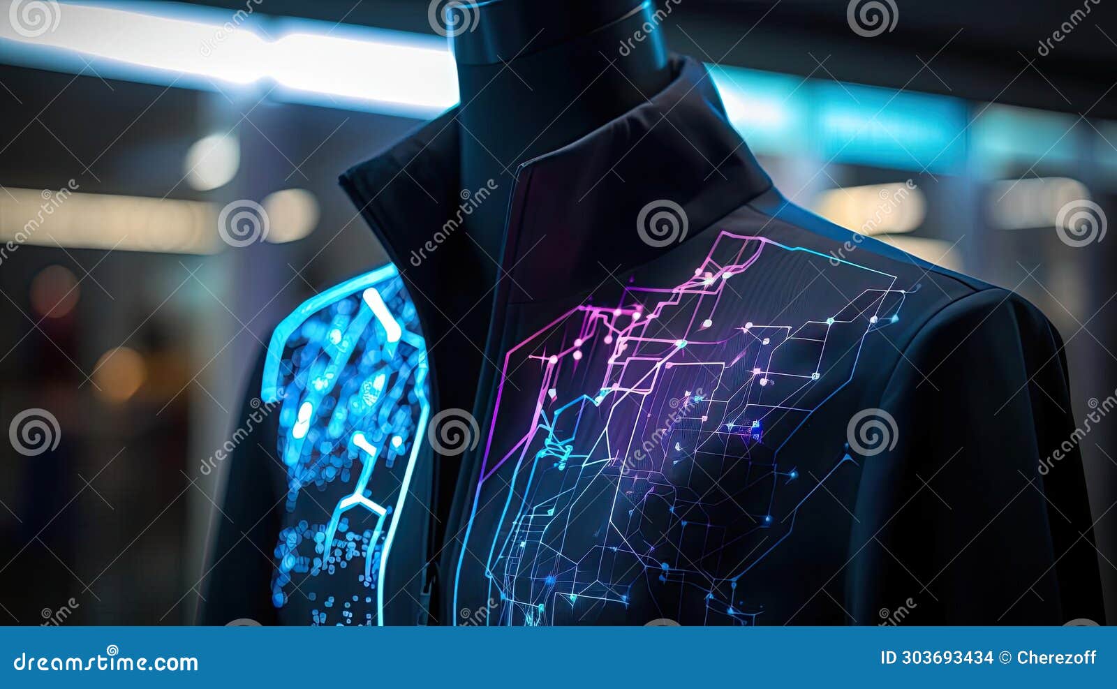 Hologram of smart clothes stock illustration. Illustration of device ...