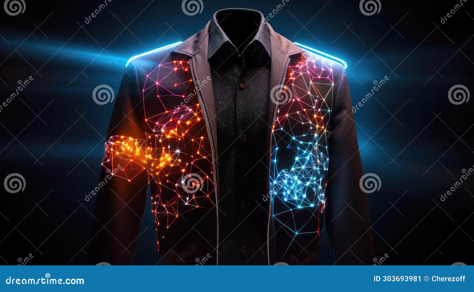 Hologram of smart clothes stock illustration. Illustration of male ...