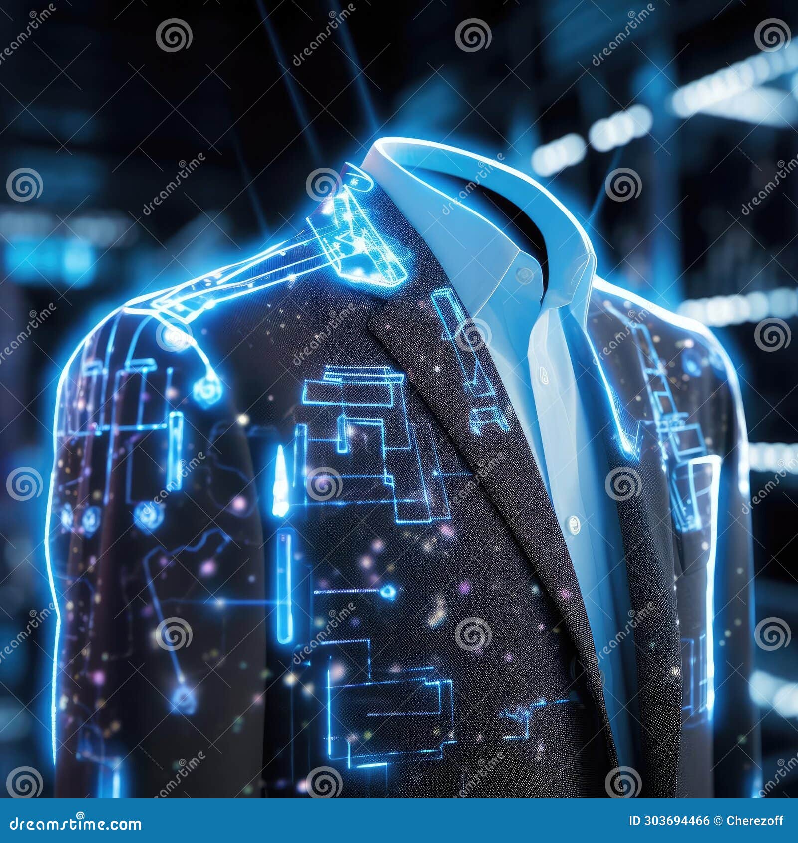 Hologram of smart clothes stock photo. Image of style - 303694466