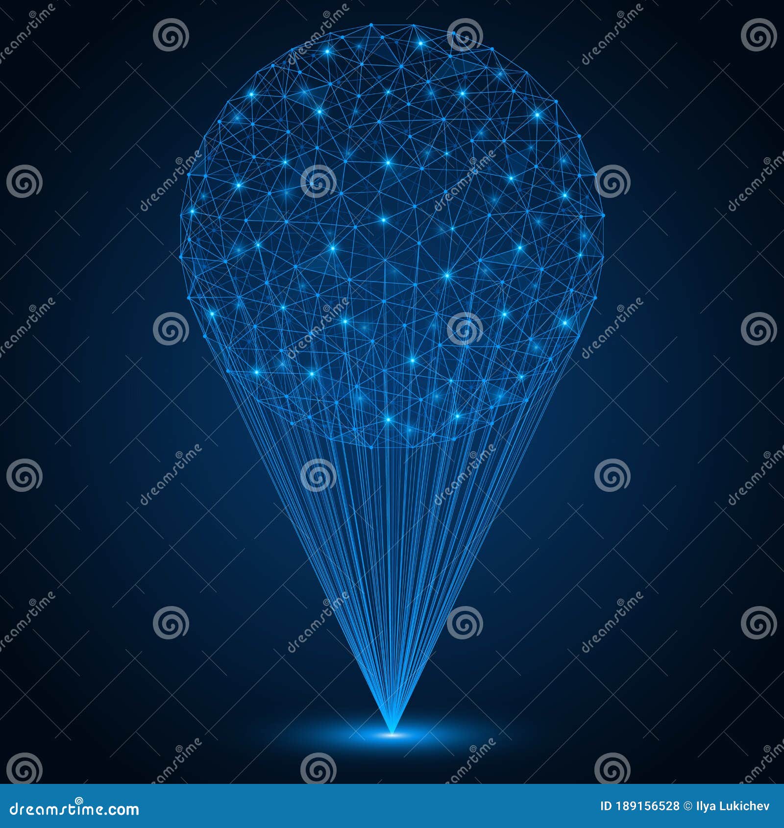 Hologram of the sphere. stock vector. Illustration of science - 189156528