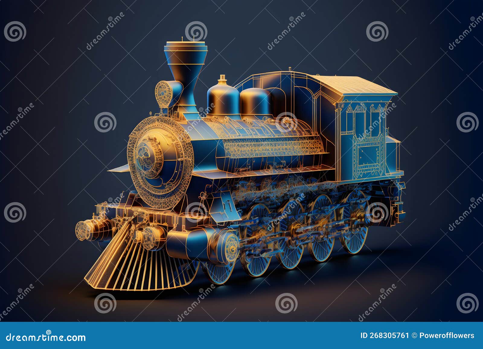 Hologram Steam Locomotive Created with Generative AI Technology Stock ...