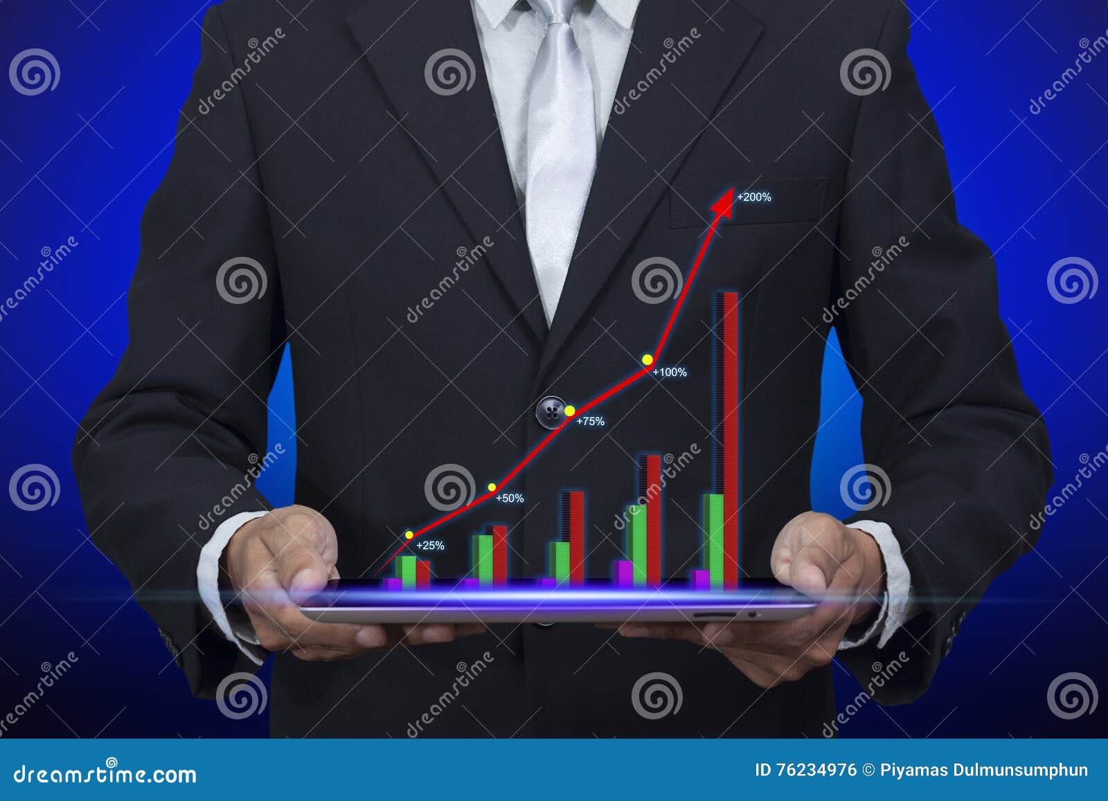 Graph Display On Modern Electronic Devices Screen Stock Photography ...