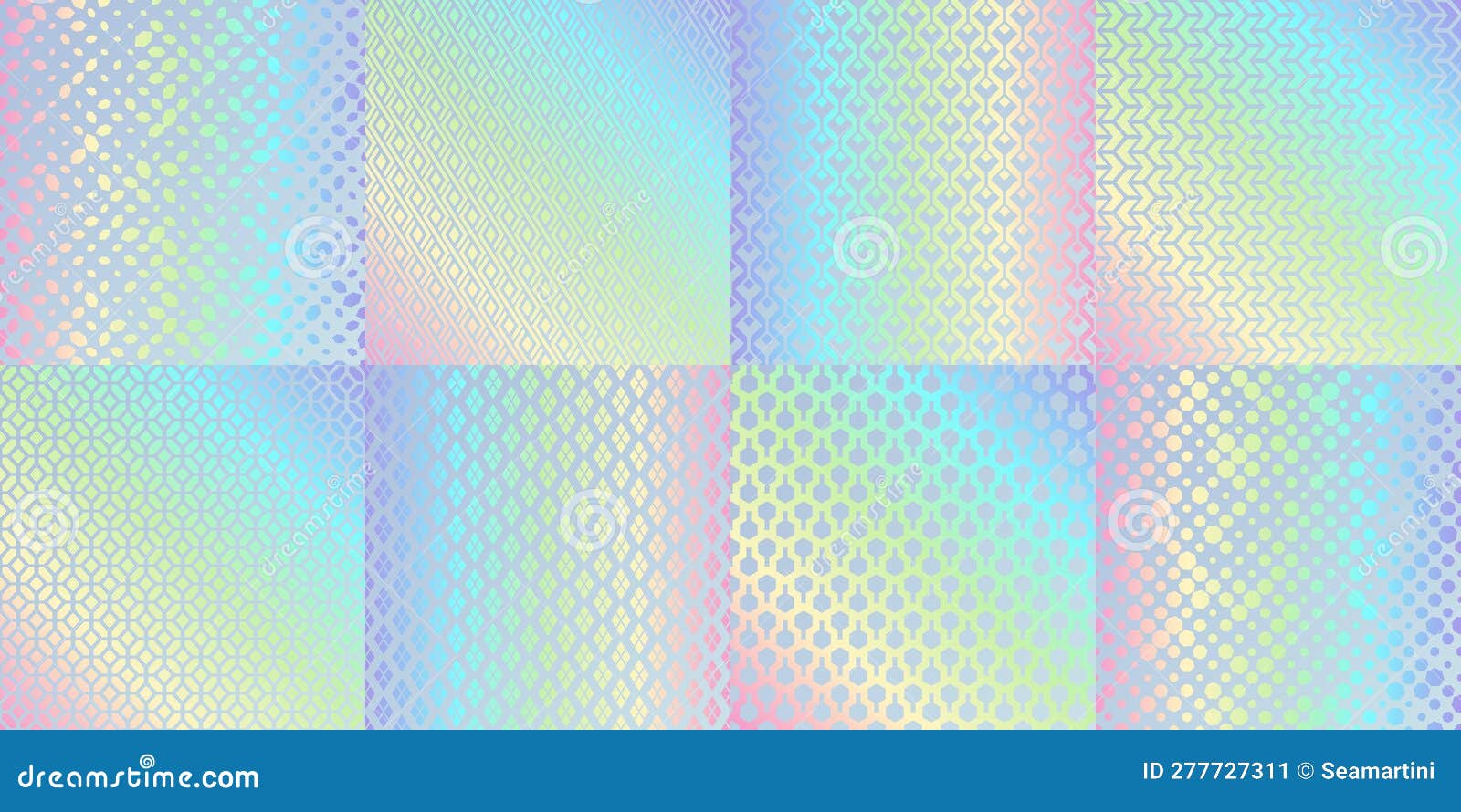 Hologram Texture Patterns, Rainbow Foil Gradient Stock Vector ...