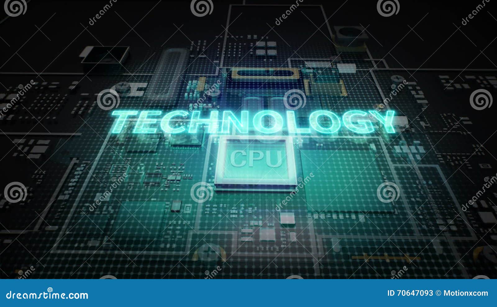 Hologram Typo Technology Cpu Chip Circuit Grow Artificial Intelligence ...