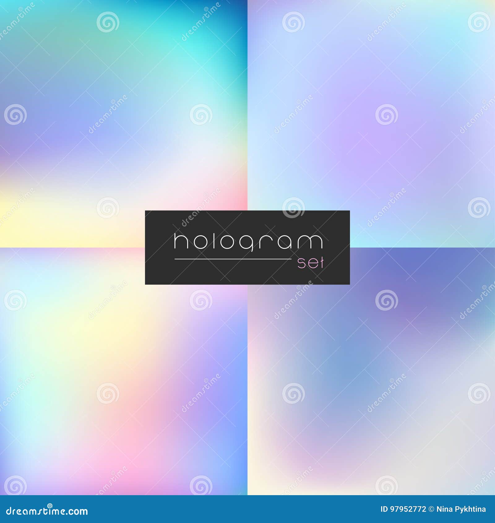 Hologram Vector Medium Gradient Set Stock Vector - Illustration of ...