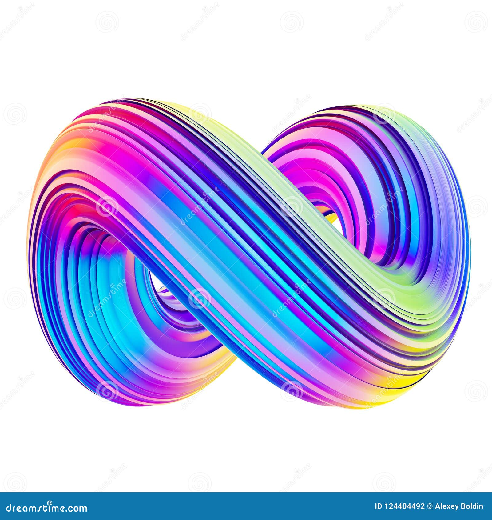 Holographic Abstract Mobius Twisted Shape Design Element Stock ...
