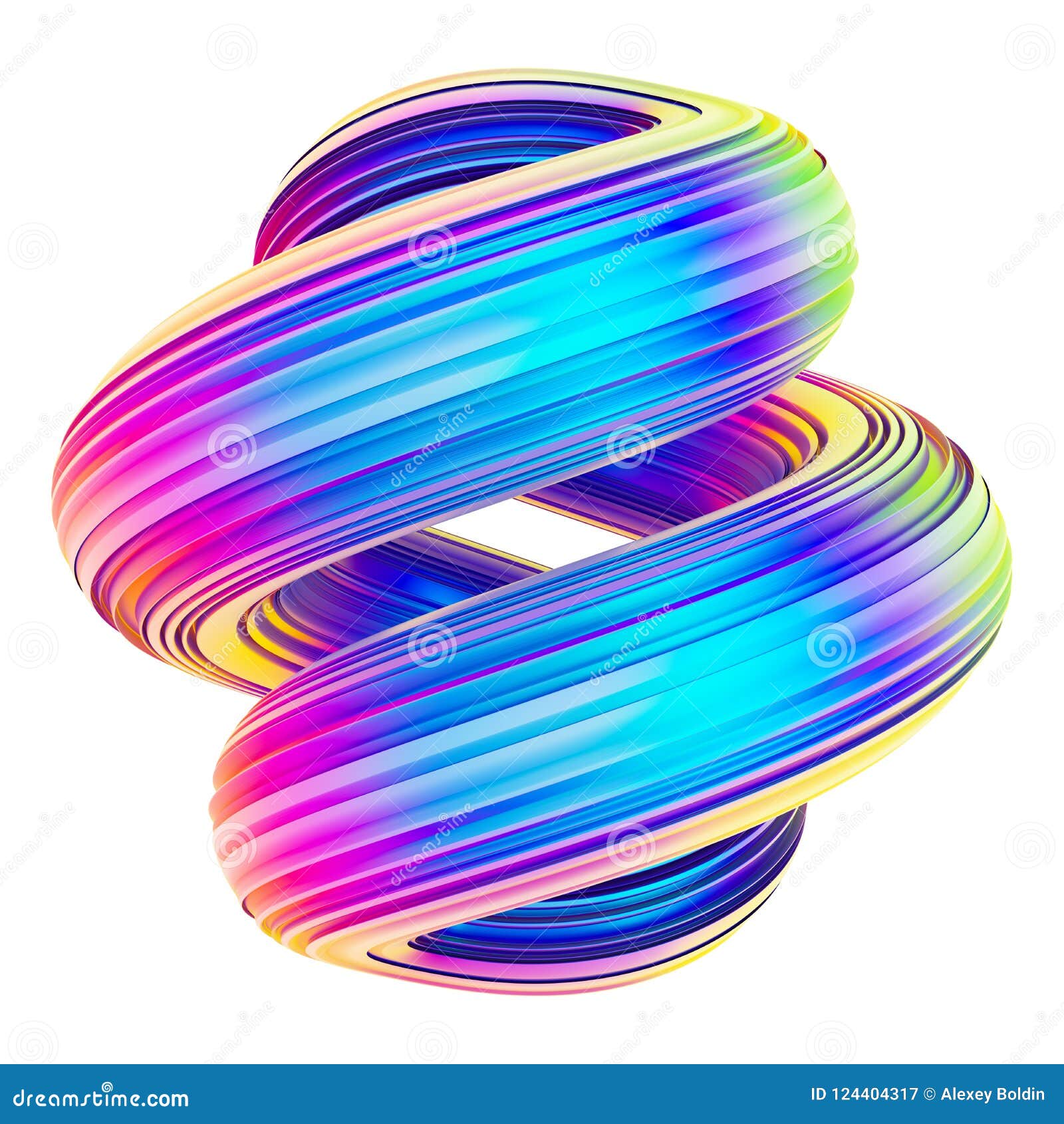 Holographic Abstract Twisted Shape Waves for Trendy Design Stock ...