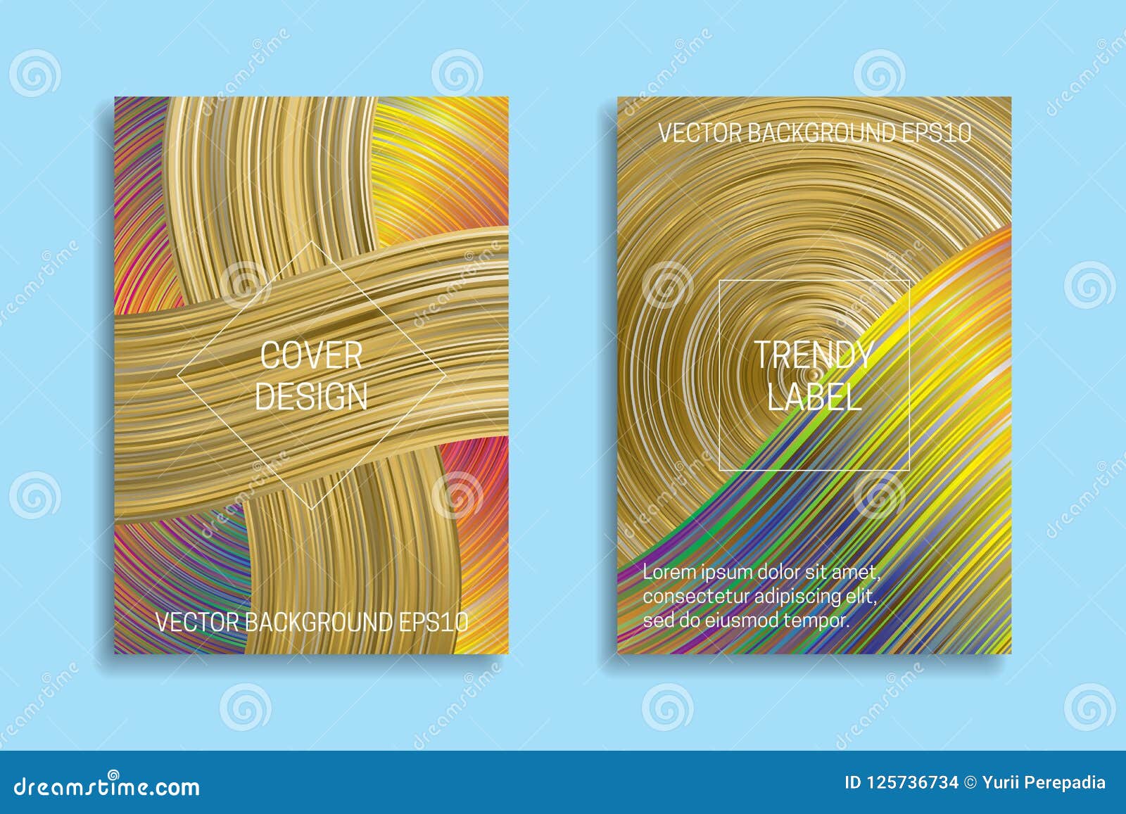 Holographic Backgrounds for Cover Design. Trendy Labels for Packaging ...