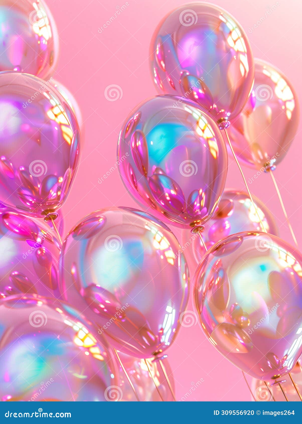 Holographic balloons stock illustration. Illustration of celebration ...