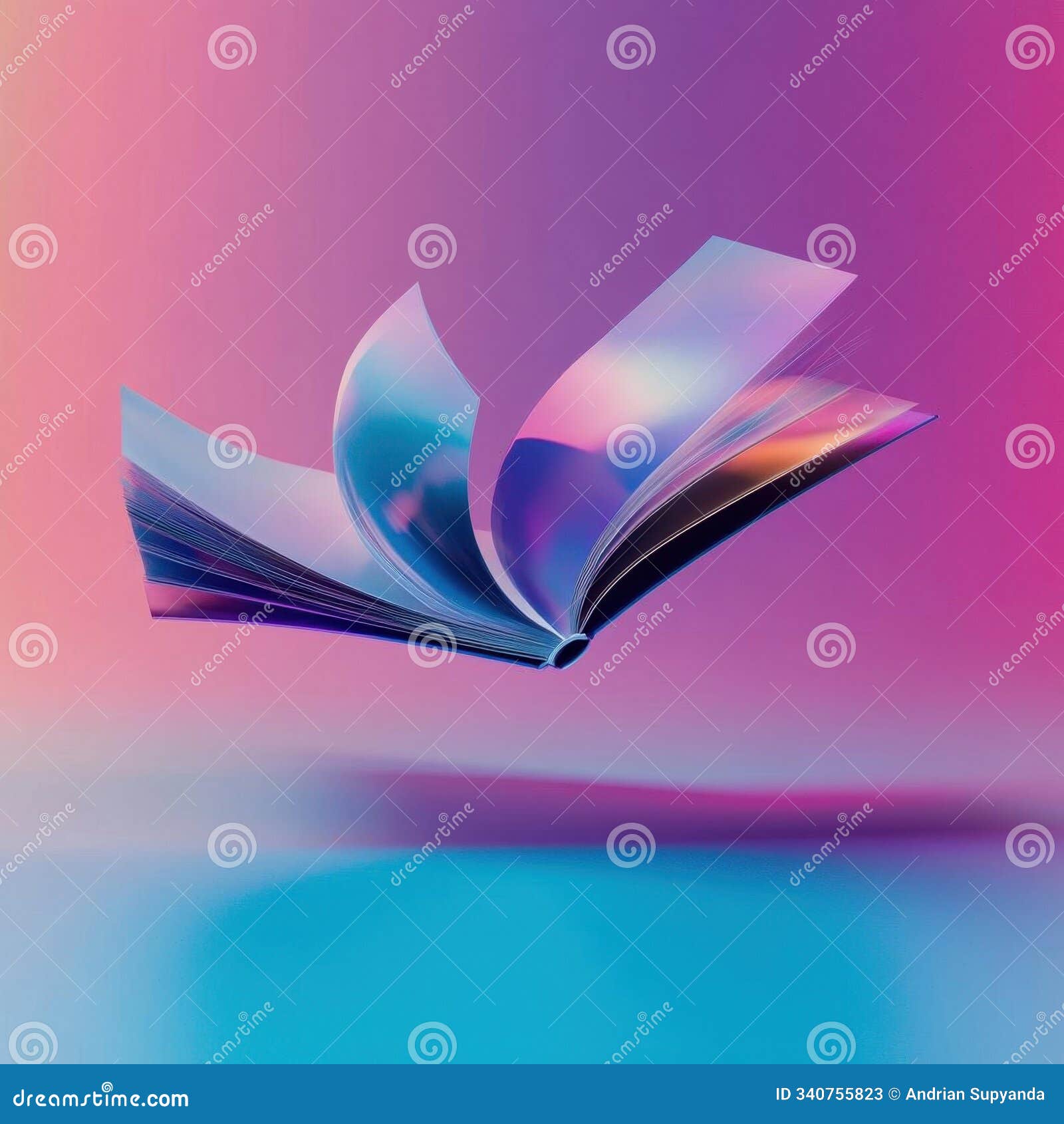 Holographic Book on a Gradient Background Stock Illustration ...