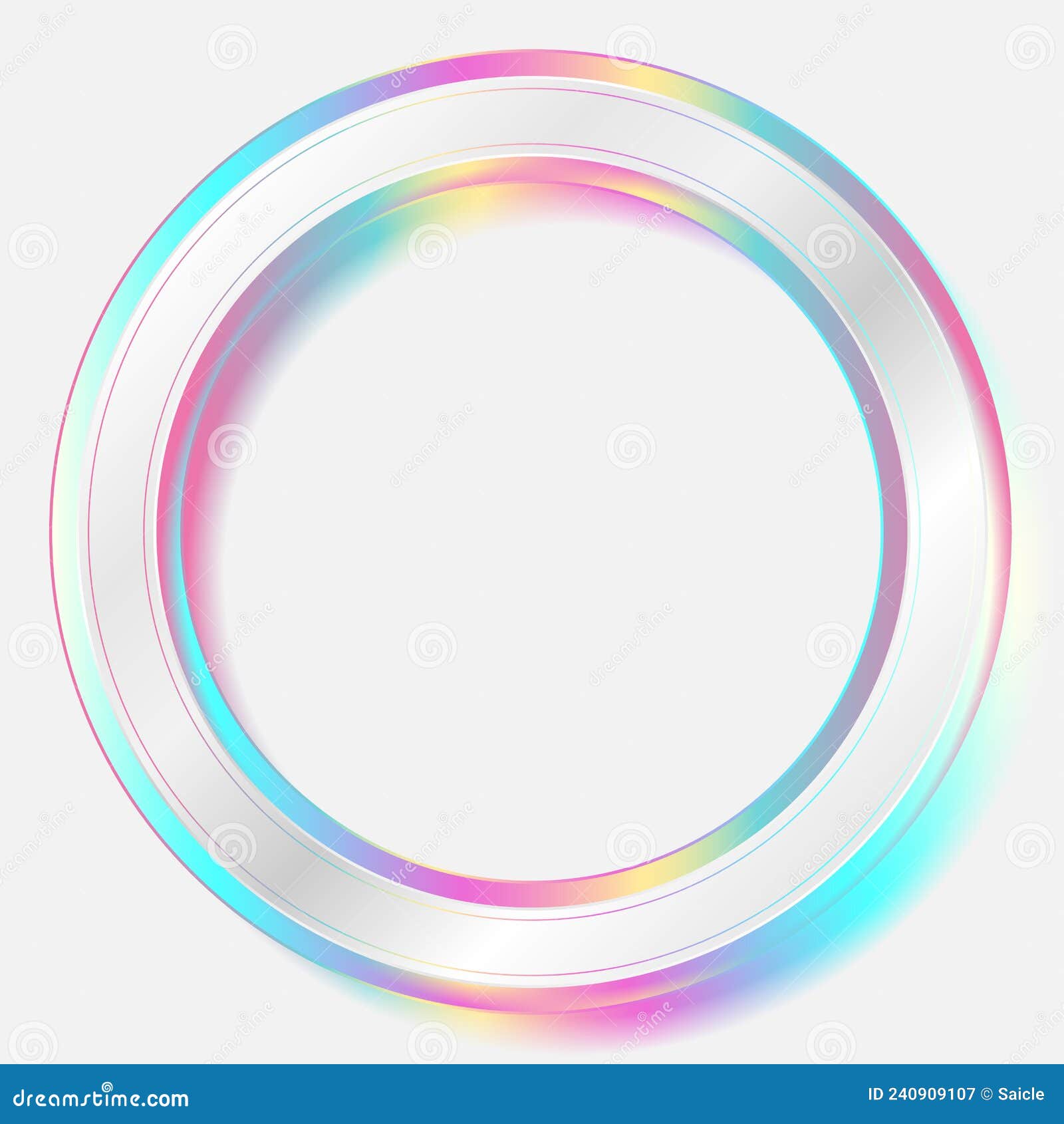 Holographic Circle Frame Geometric Abstract Tech Background Stock ...