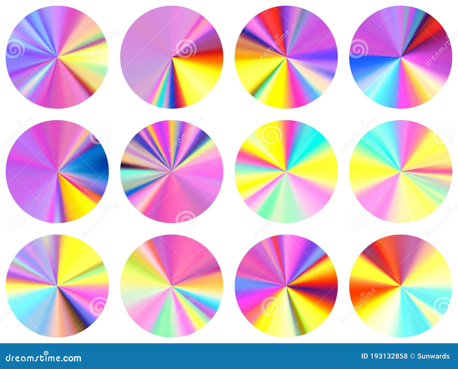 Circle Metallic Gradient Label Elements Vector Stock Vector ...
