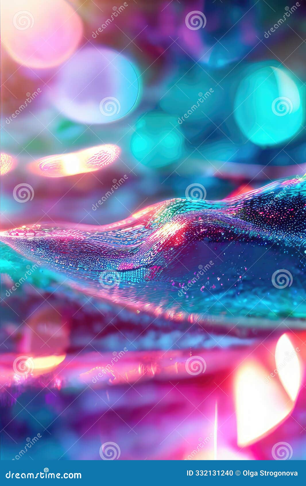 Holographic Colorful Gradient Abstract Background. Wavy Iridescent ...
