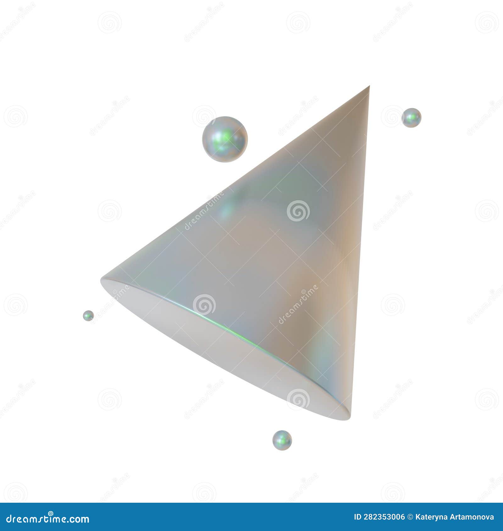 Holographic Cone Shape. Realistic 3D Render Stock Illustration ...