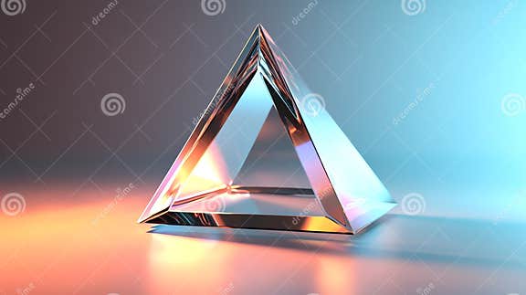 A Holographic 3D Triangle, with Sharp Edges Reflecting Different Shades ...