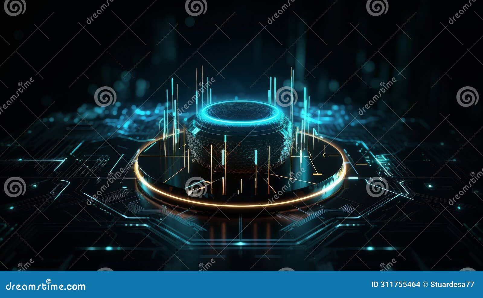 Holographic Data Core Visualization Stock Photo - Image of technology ...
