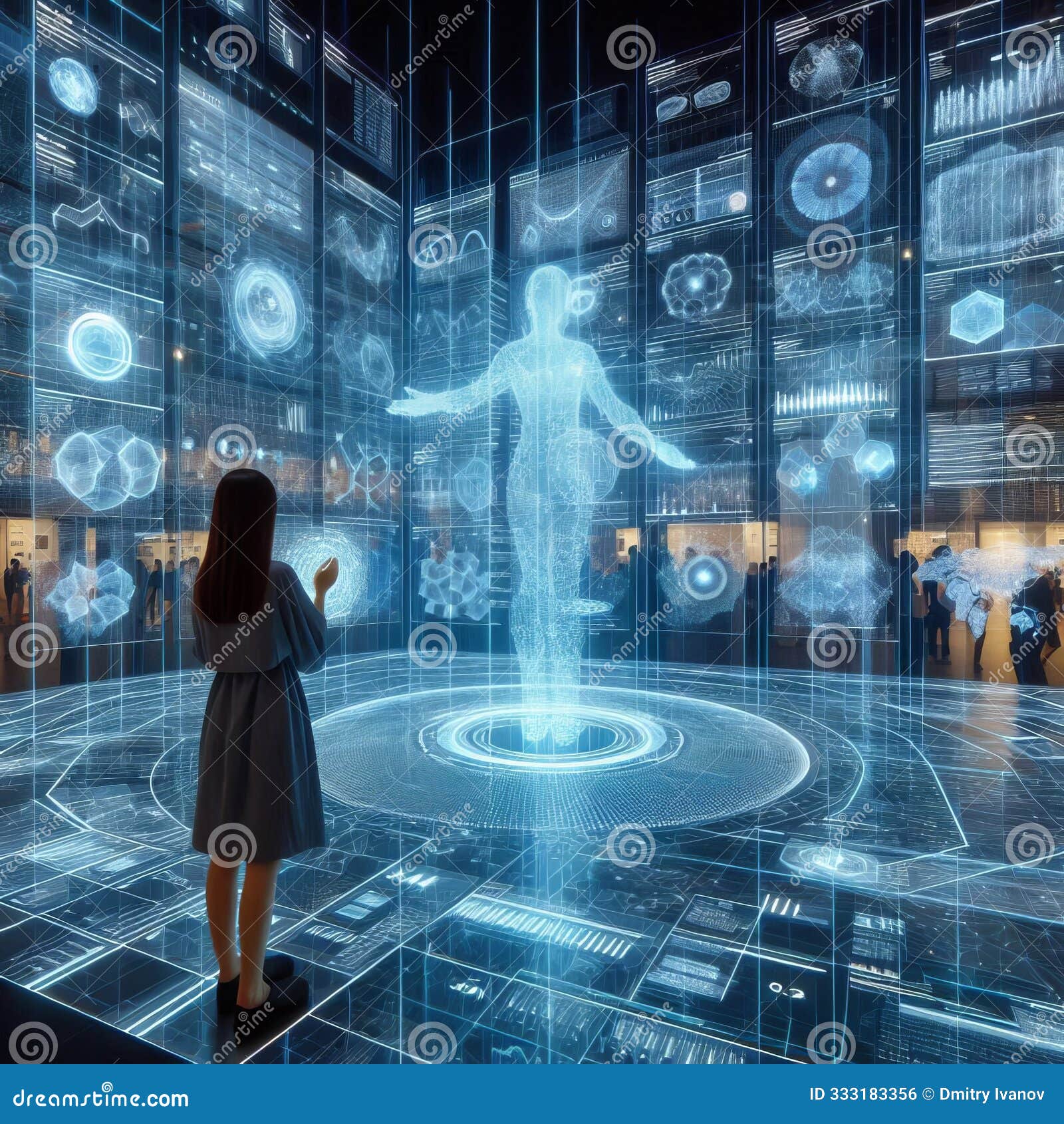 26 Holographic Data Sculpture Installation a Large Sca Stock Photo ...