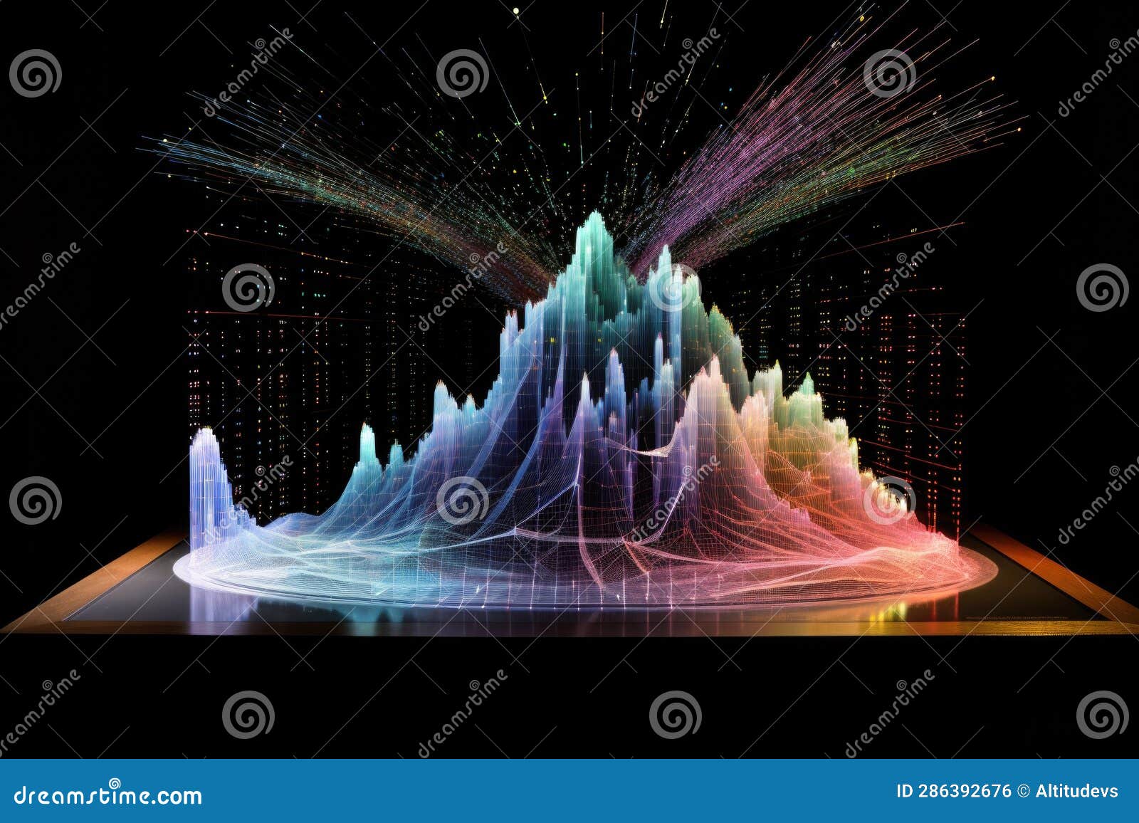 Holographic Data Visualization on a Screen Stock Illustration ...
