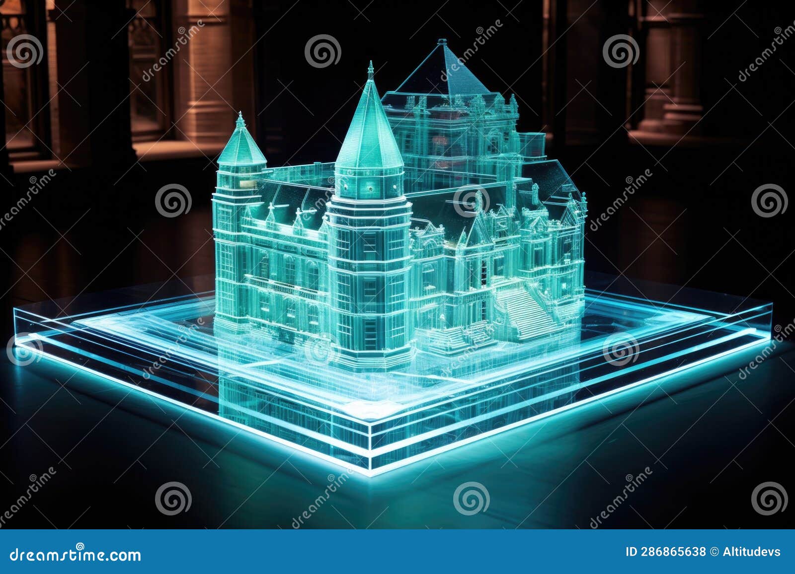 Holographic Display of 3d Architectural Model Stock Photo - Image of ...
