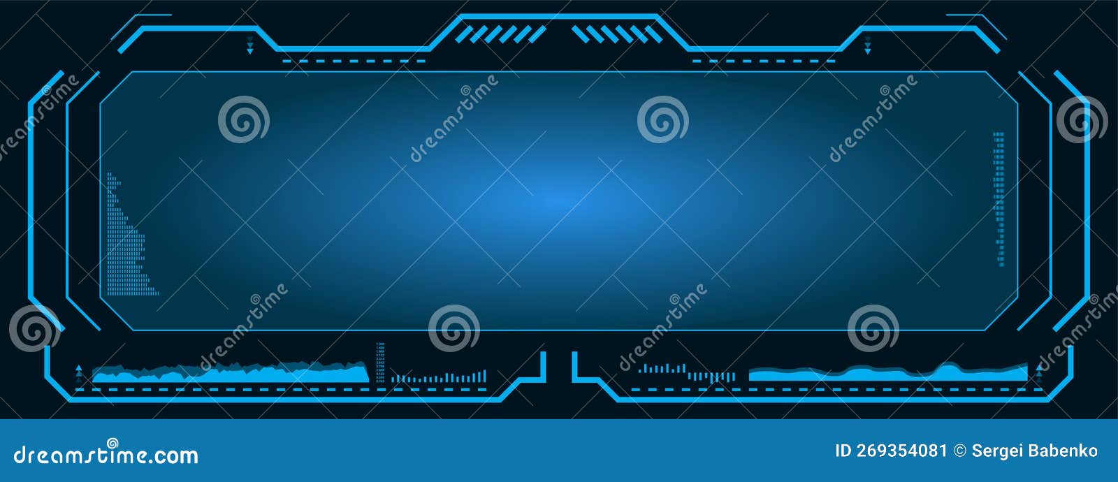 Holographic Display with Frames and Interface. Science Fiction Elements ...