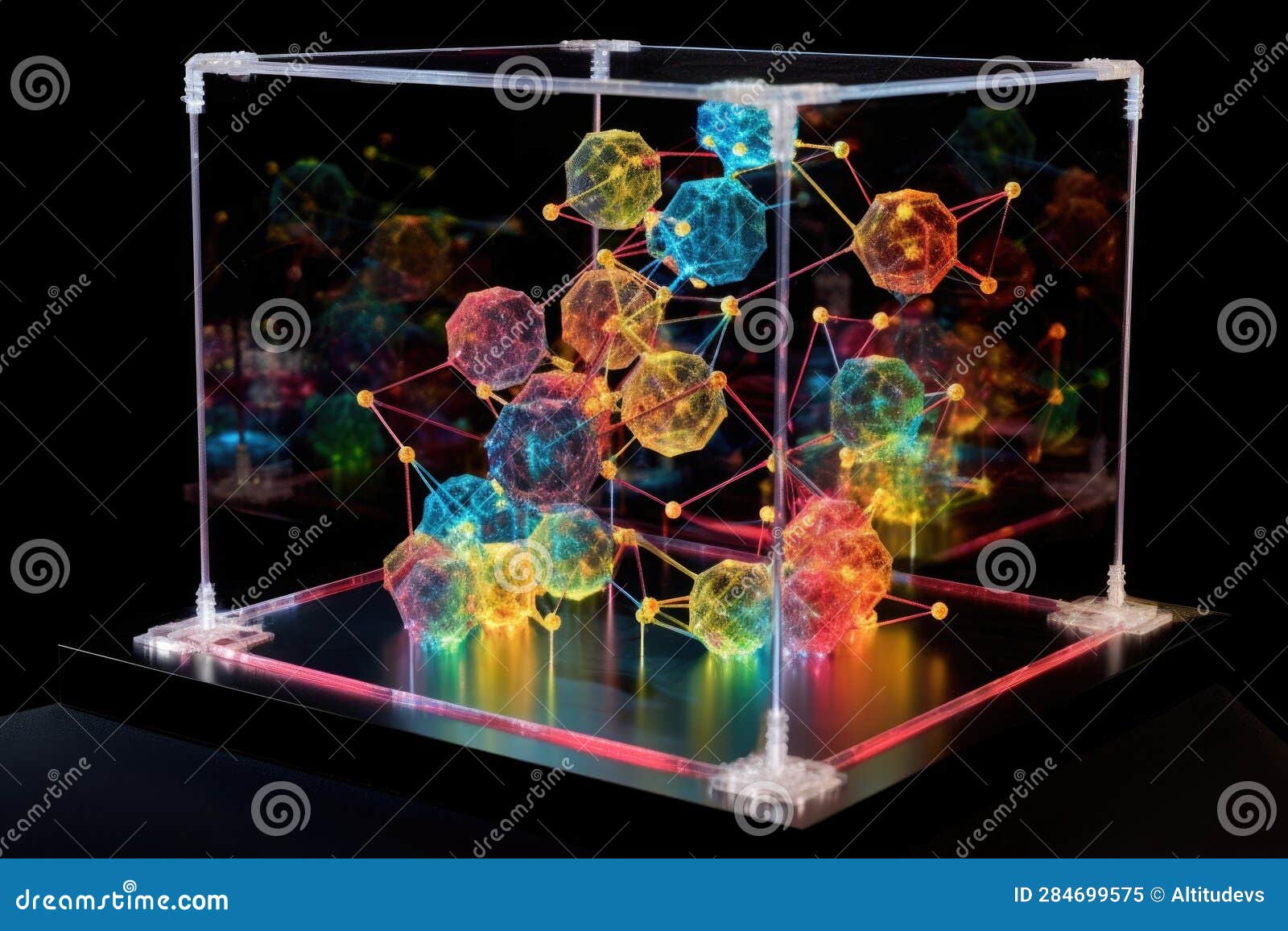 Holographic Display of Molecular Structures in Science Stock Image ...