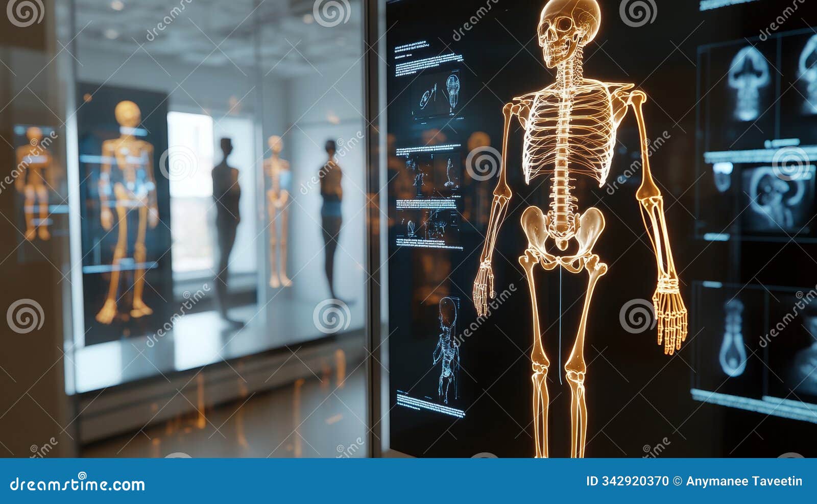 Holographic Display of Human Skeletal System Stock Illustration ...
