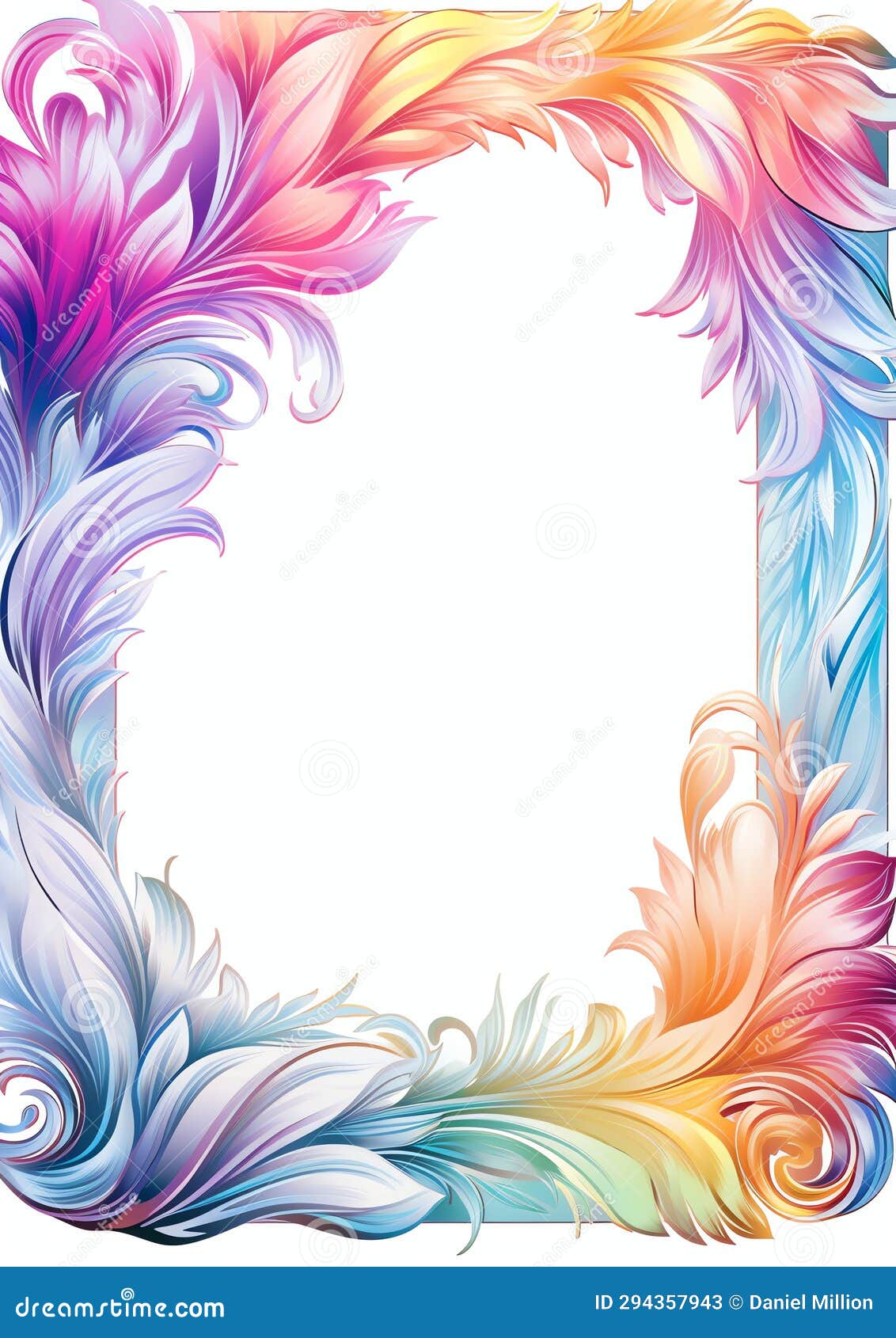 Holographic Frame Border on White Background Stock Illustration ...