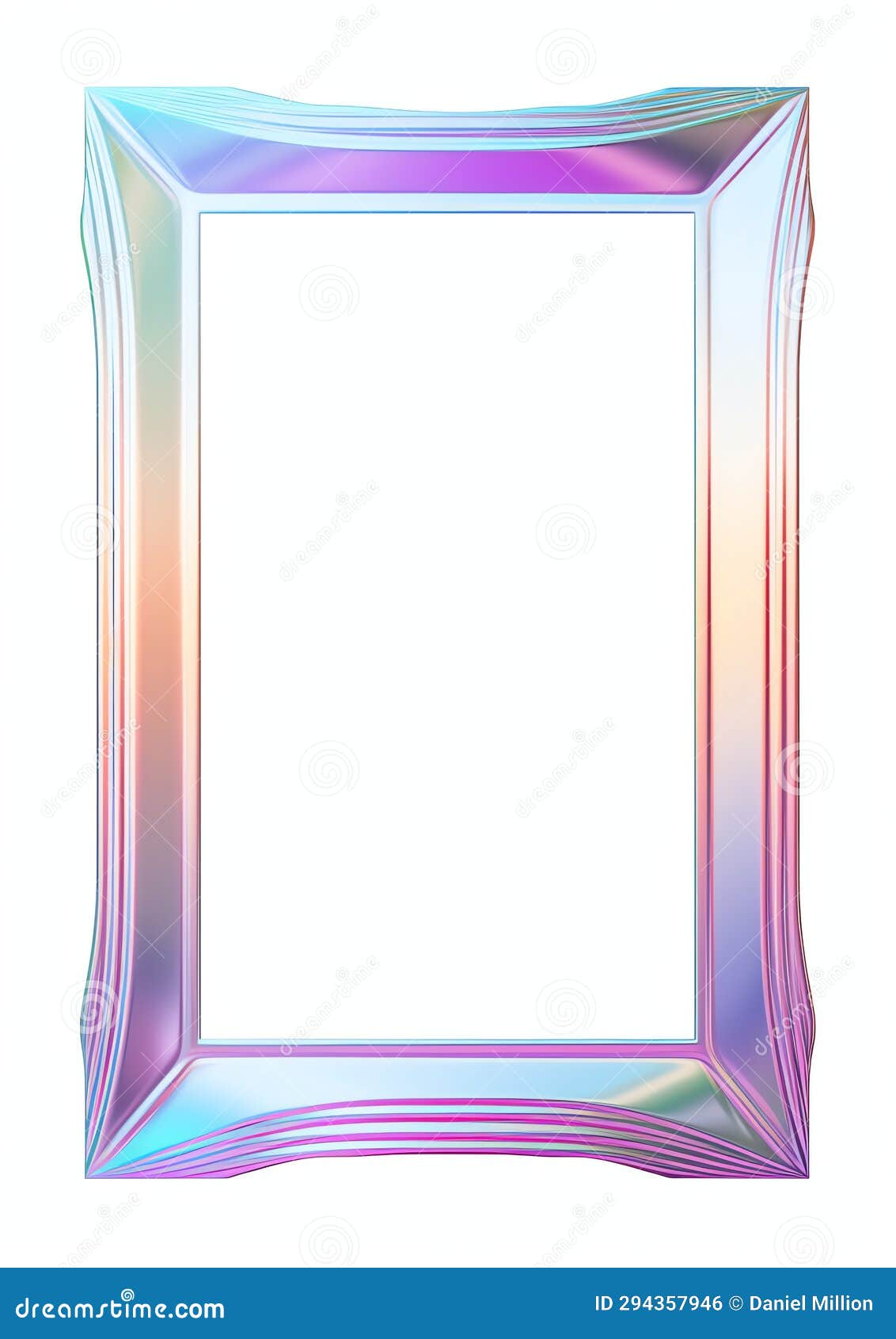 Holographic Frame Border on White Background Stock Photo - Image of ...