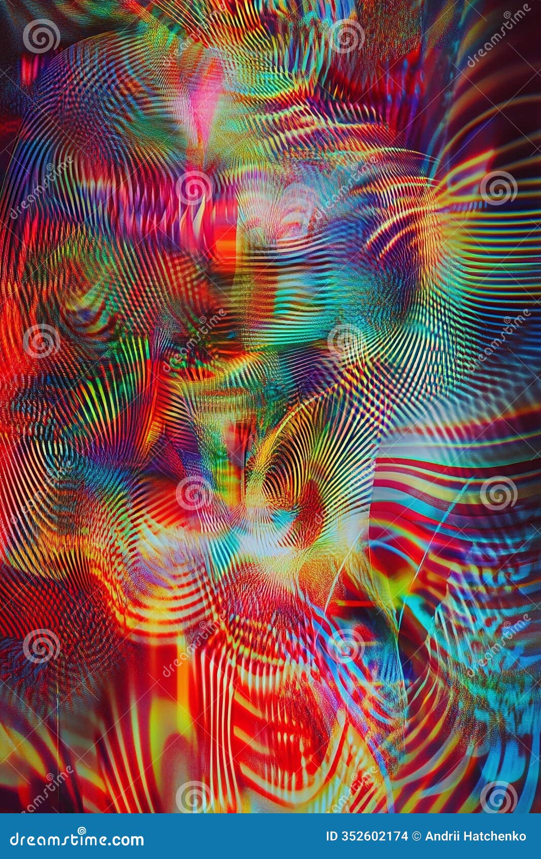 Holographic Frame with Interference Patterns Stock Illustration ...