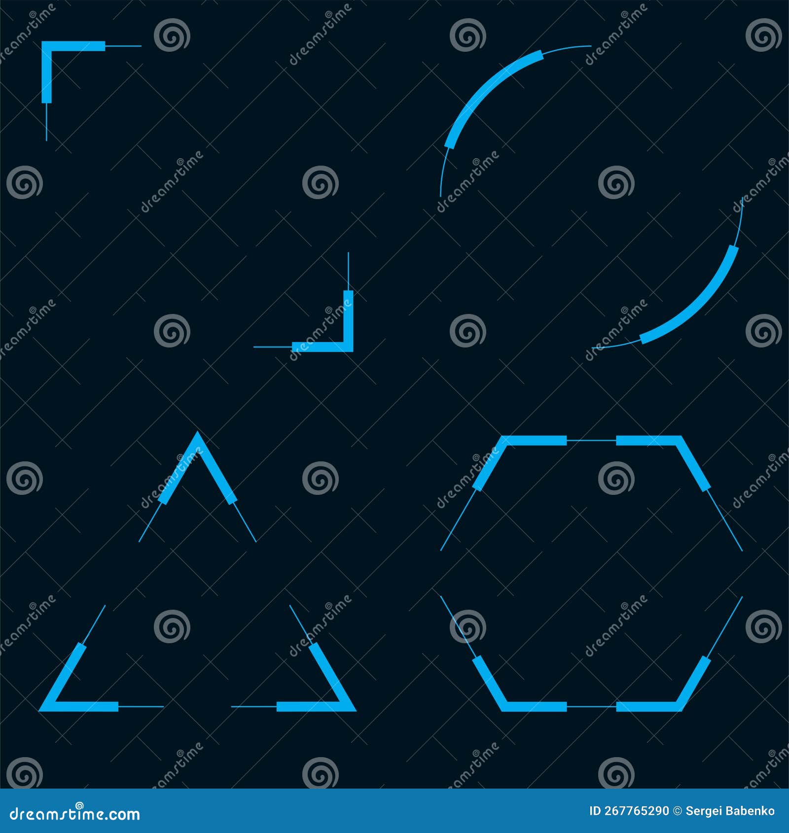 Holographic Frames. Science Fiction Elements for the Interface. Stock ...