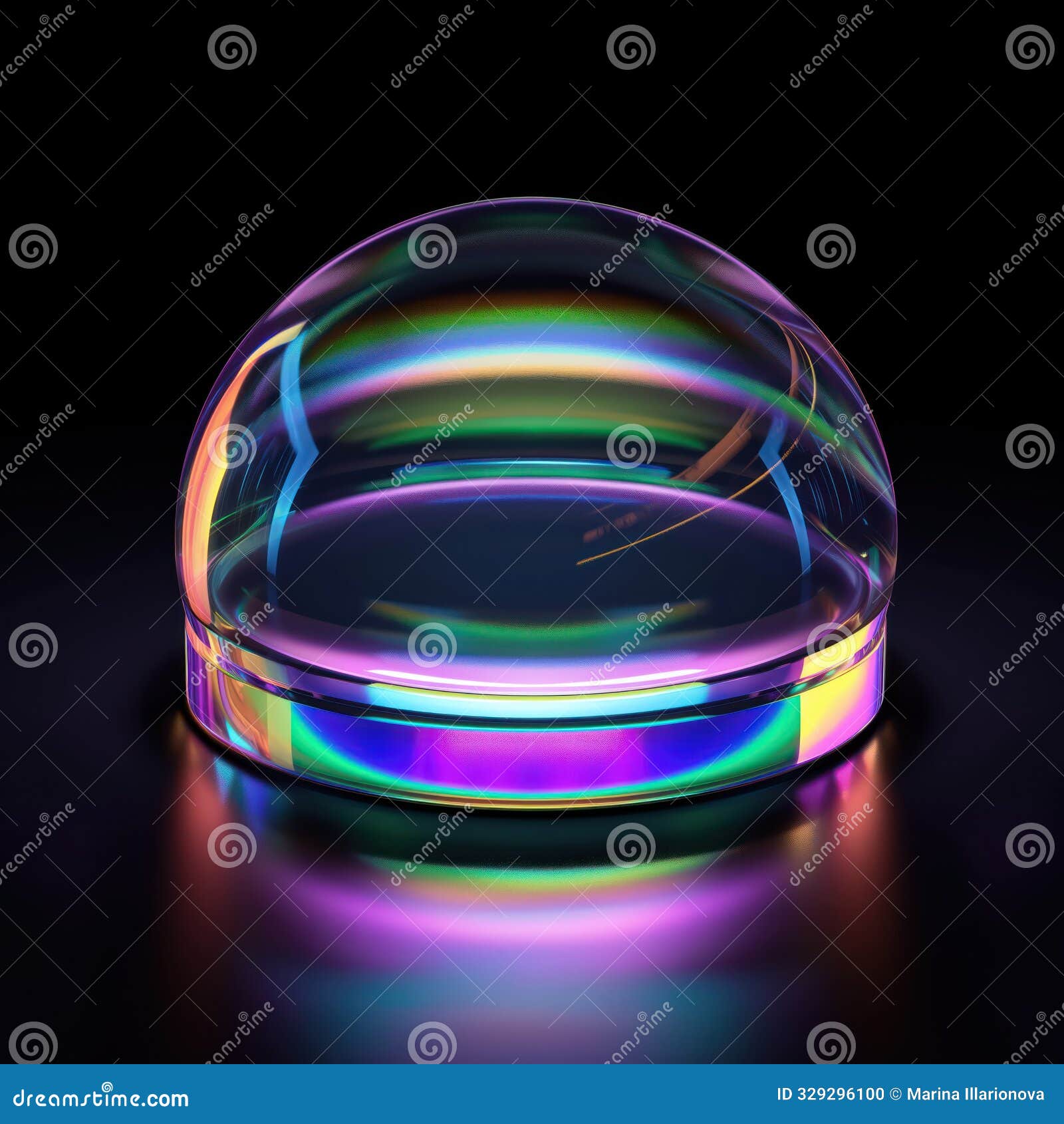 Holographic Glass 3d Hemisphere Abstract Background. Generative AI ...