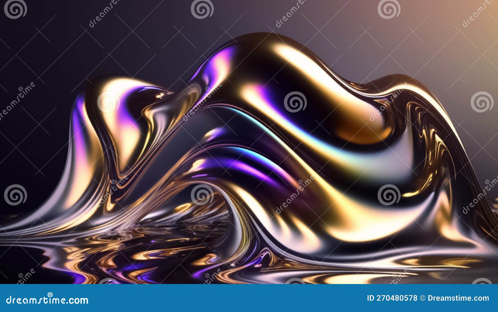 Holographic Glossy Reflective Metallic Fluid Iridescent Background ...