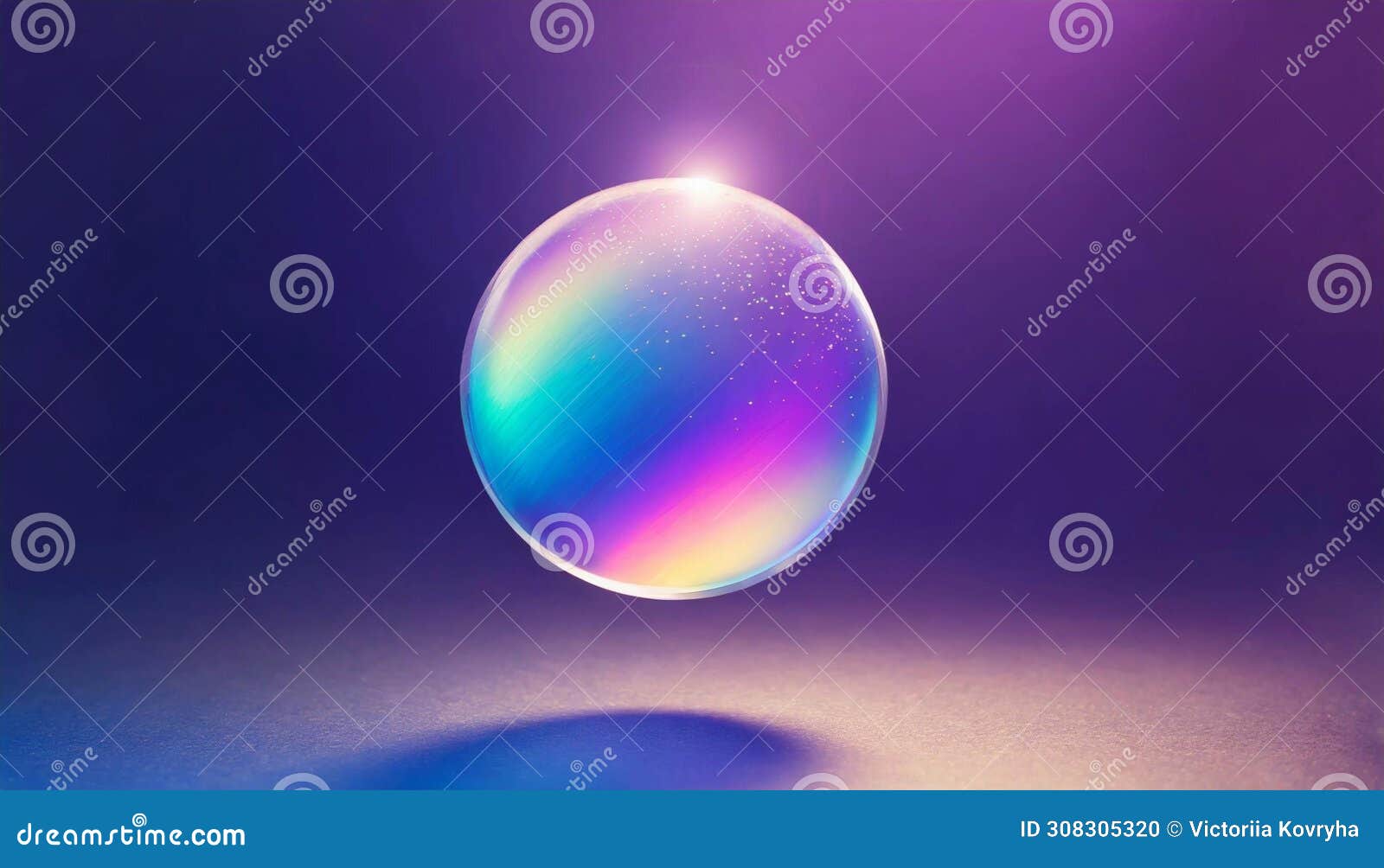 Holographic Gradient Round Sphere. Glowing Ball, Ultraviolet Neon Light ...