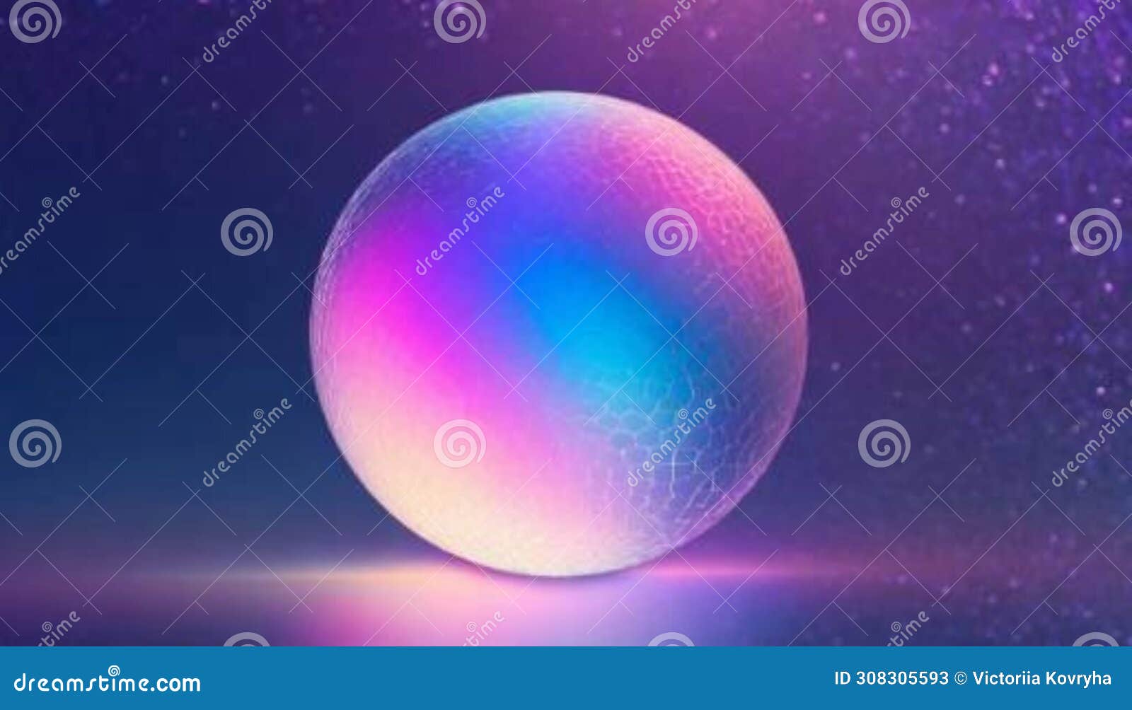 Holographic Gradient Round Sphere. Glowing Ball, Ultraviolet Neon Light ...