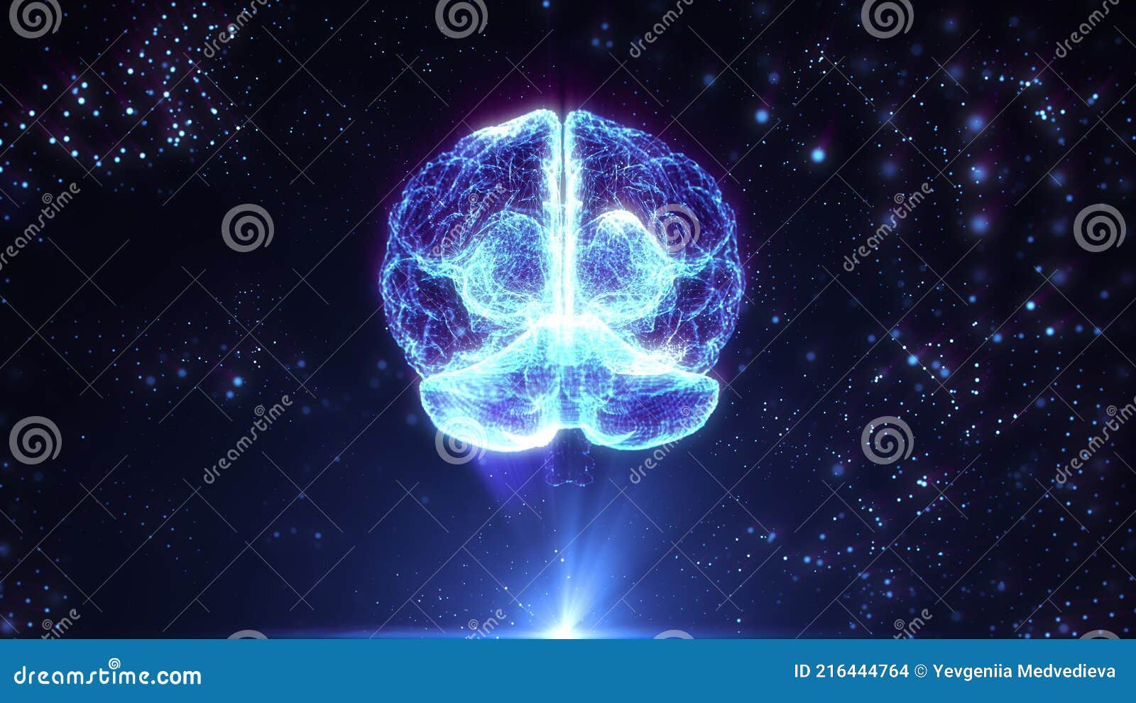 Holographic Human Brain Rotating in Virtual Space, X-rays Futuristic ...