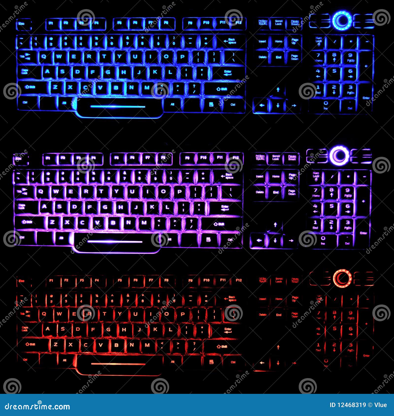 Holographic Illuminated Keyboards Stock Image - Image of background ...