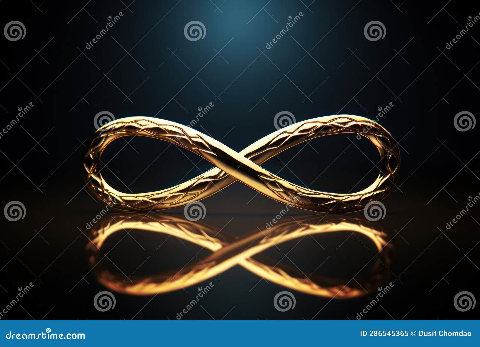 Holographic Infinity Symbol on Black Background. Generative AI Stock ...