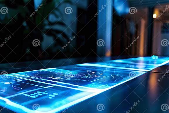 Holographic Interface Interactive User Interface Projected As a Stock ...