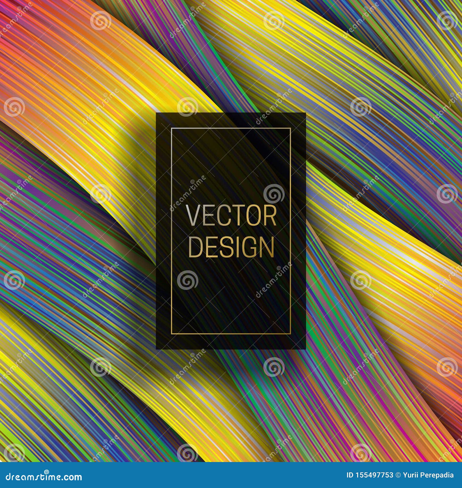 Rectangular Holographic Frames Set In Psychedelic Vaporwave Style. Vector Illustration ...