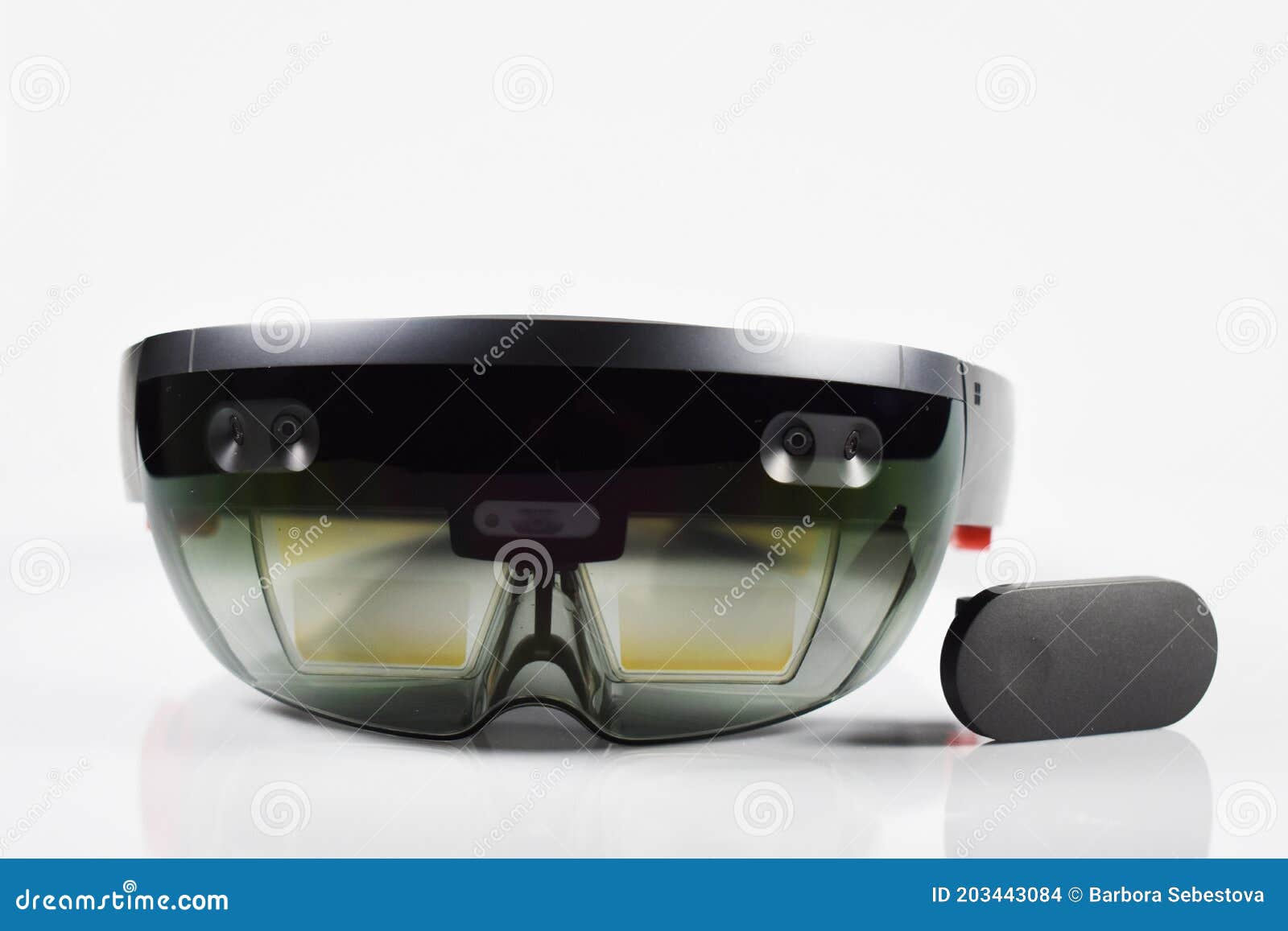 Holographic Lens for Virtual Reality Front View Stock Photo - Image of ...