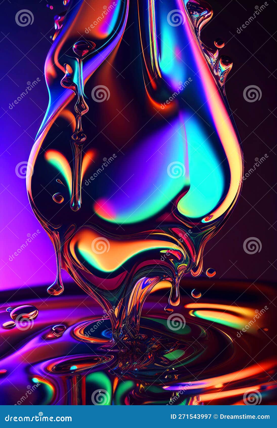 Holographic Liquid - Abstract Form of Some Kind of Colorful Lava. Stock ...