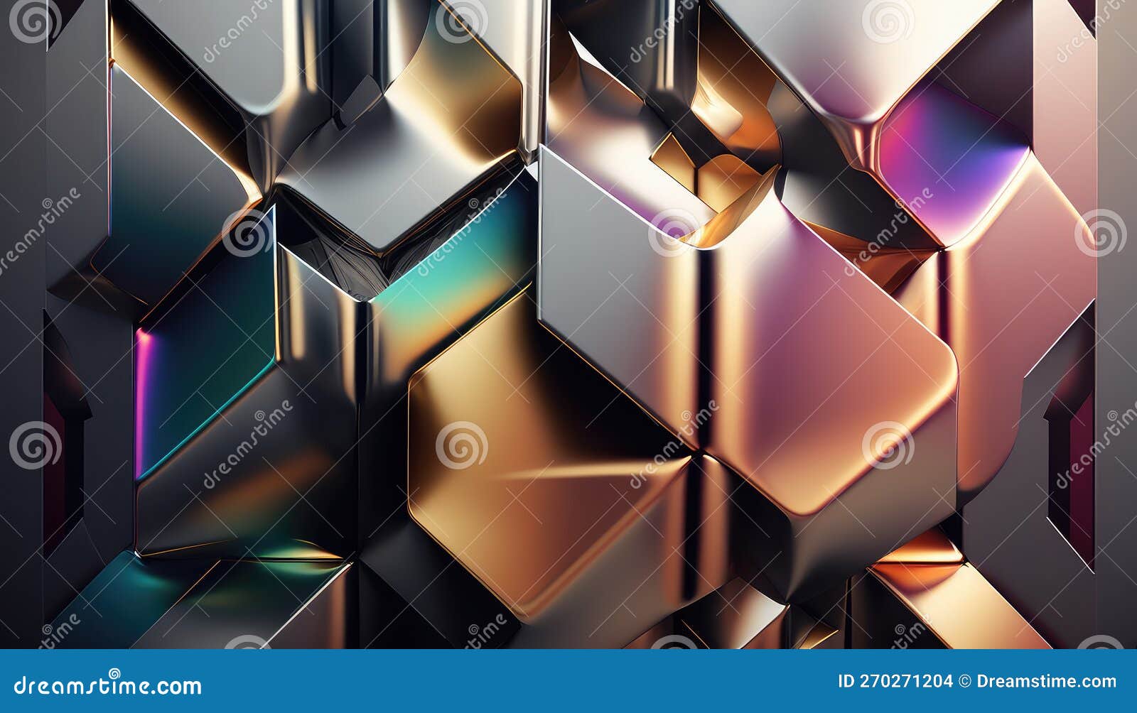 Holographic Liquid Glossy Shapes and Forms Abstract Background ...