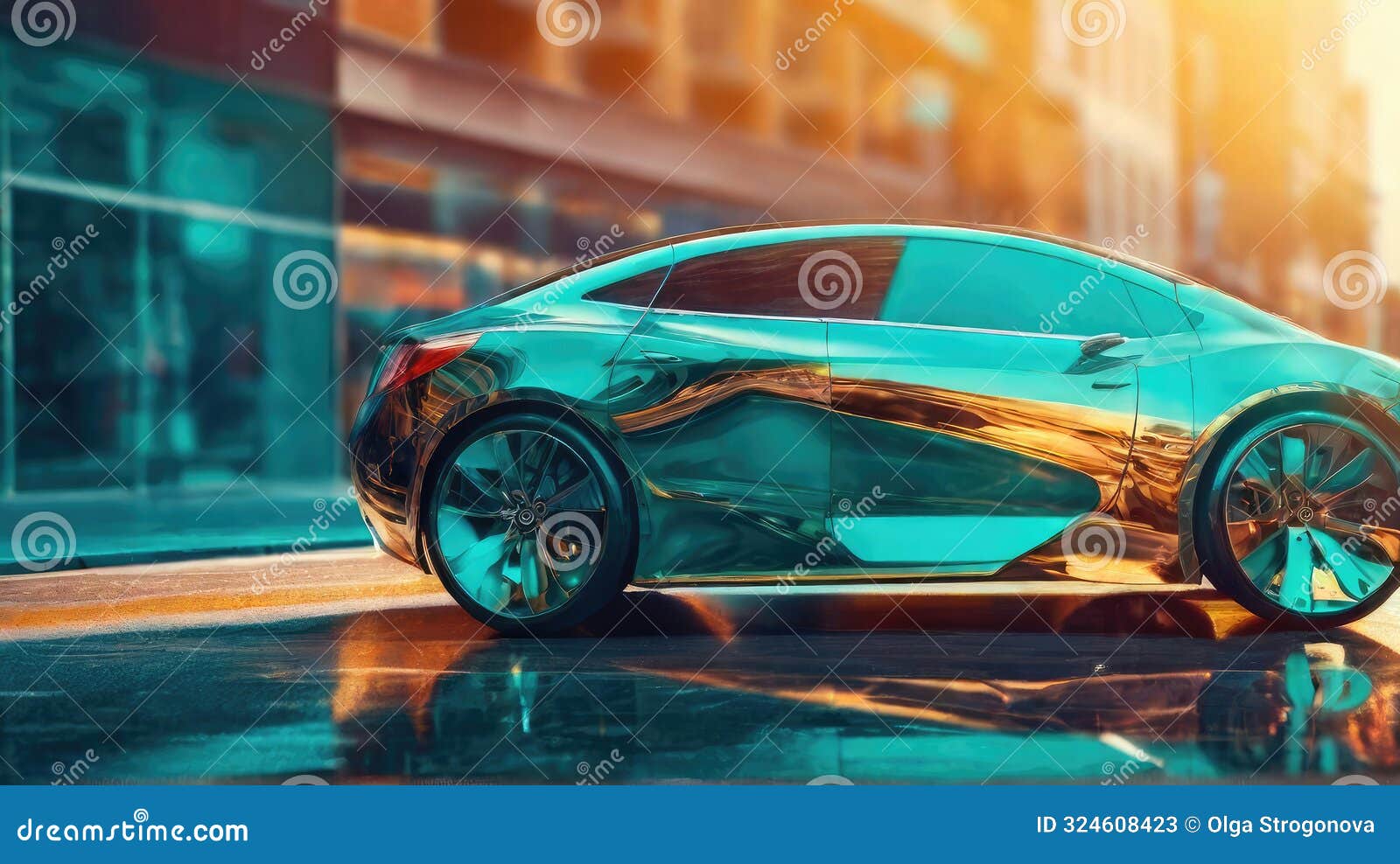Holographic Luminous Shiny Modern Car Stock Illustration - Illustration ...