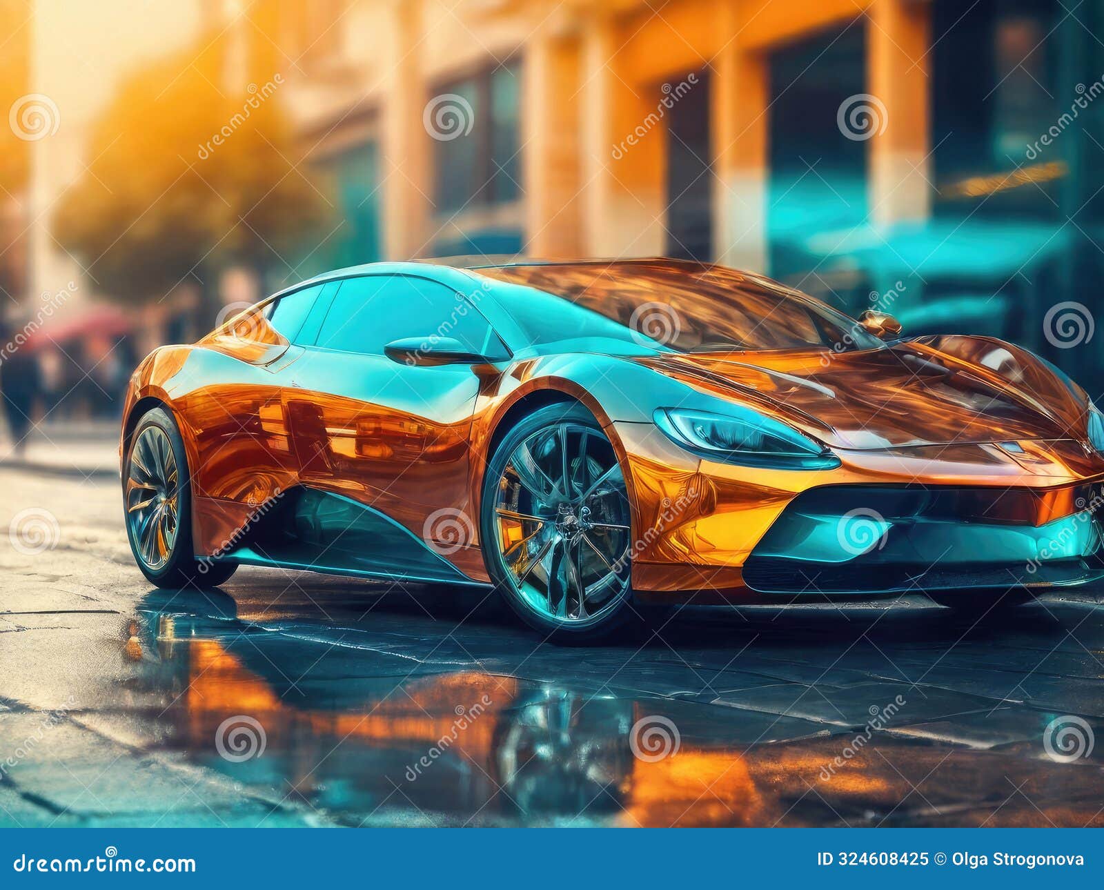 Holographic Luminous Shiny Modern Car Stock Illustration - Illustration ...