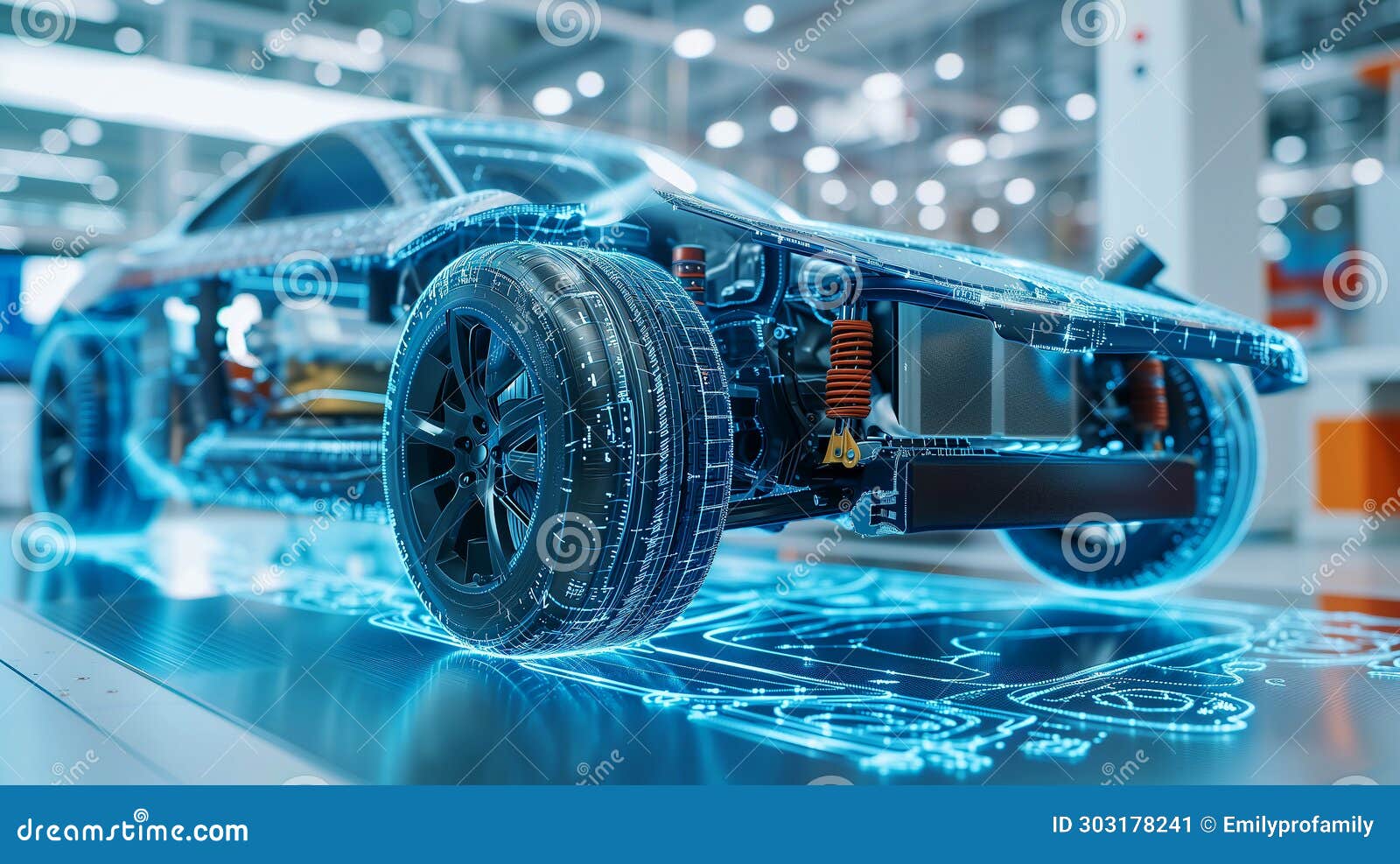 Holographic Model of Machine Being Developed in a High-tech Lab Stock ...