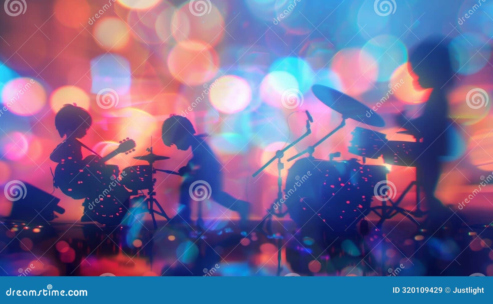 A Holographic Music Lesson with Children Playing Instruments and ...