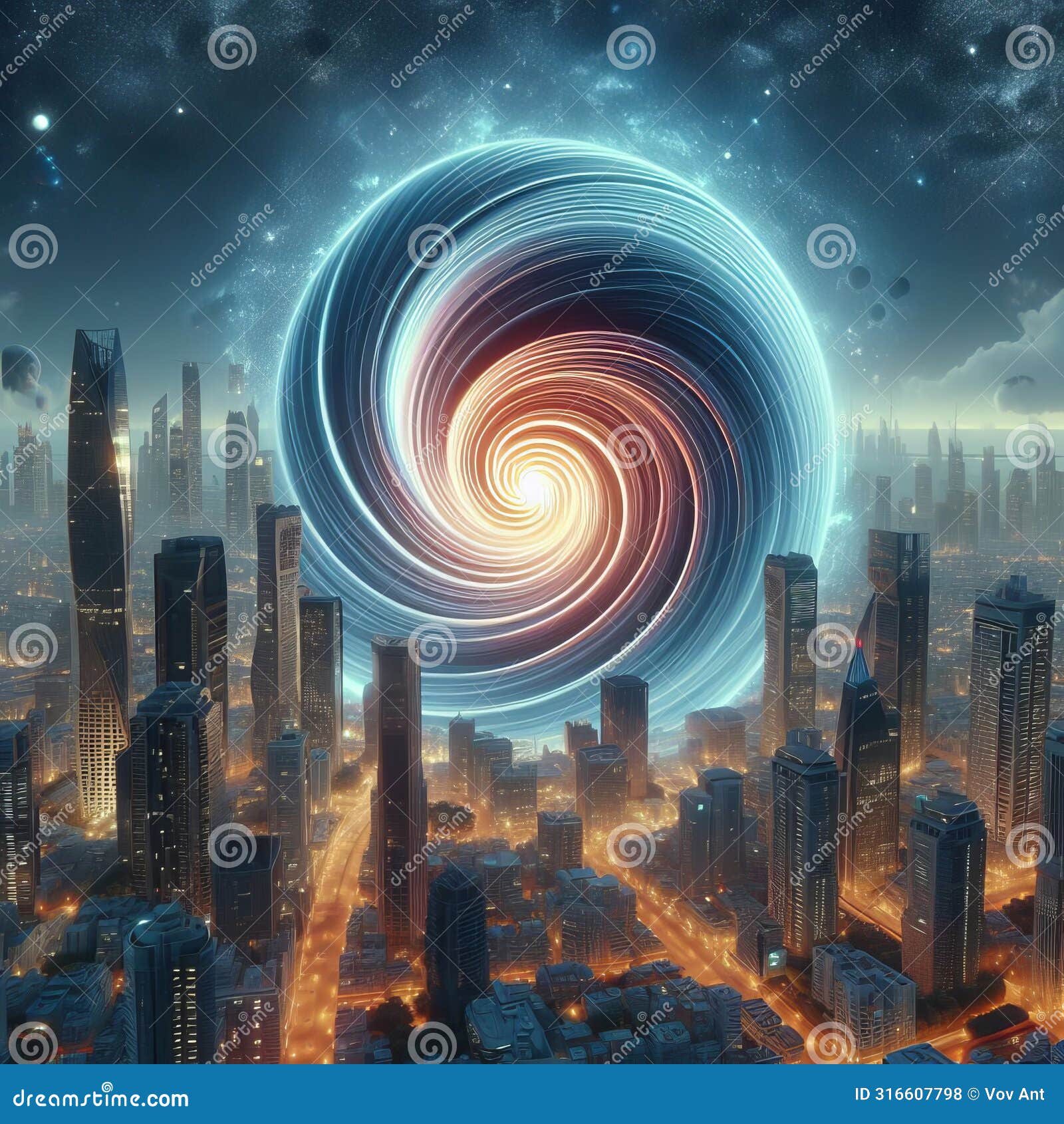 A Holographic Optical Illusion Of A Rotating Vortex Drawing Th Stock ...