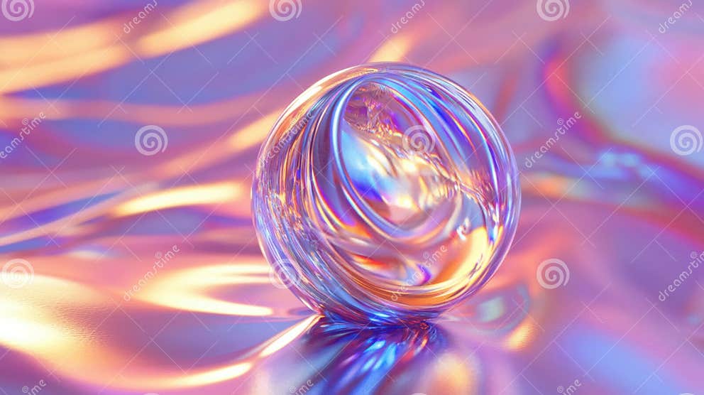 A Holographic Pattern Featuring 3D Bubbles in Chrome Color with ...