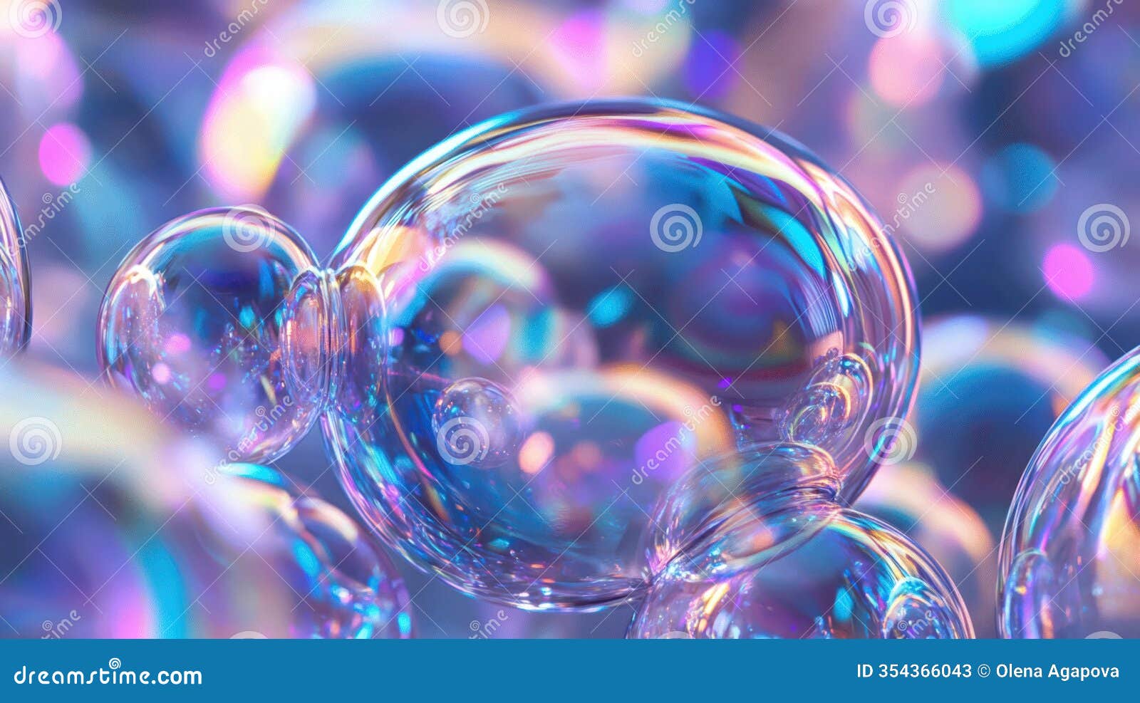 A Holographic Pattern Featuring 3D Bubbles in Chrome Color with ...