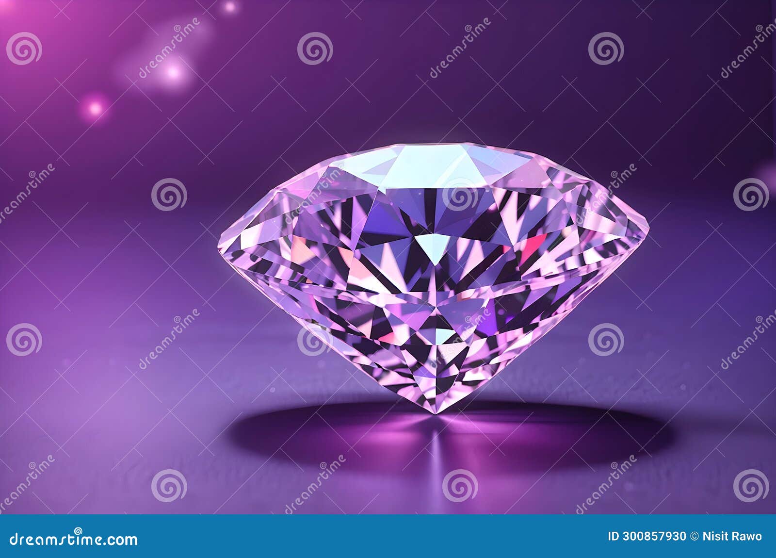 Holographic of Perfect Cut Diamond,gradient Purple Background Stock ...